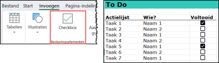 Checkbox in Excel - Toels-PC
